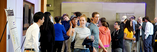 Large group of students at a CNT poster presentation event